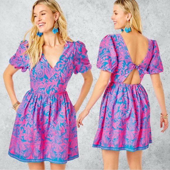 Lilly Pulitzer | Dresses | Suzie Short Sleeve Cotton Dress Aura Pink ...